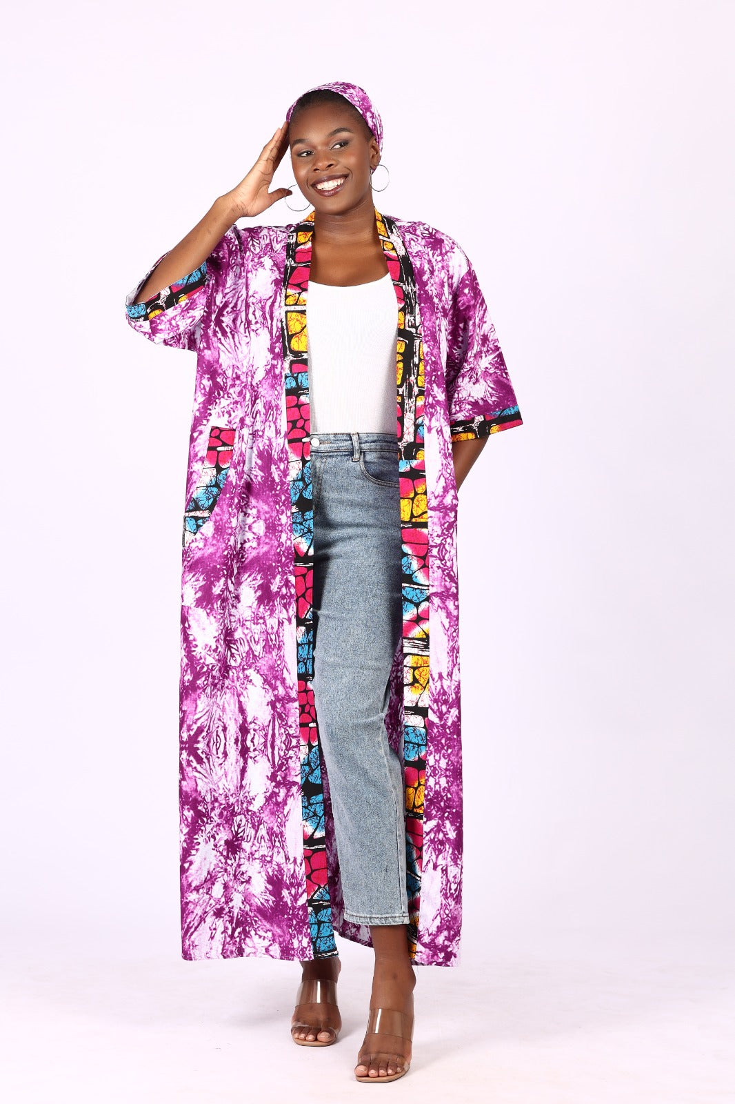 African Ladies Long Flow Jacket – AKN Fabrics